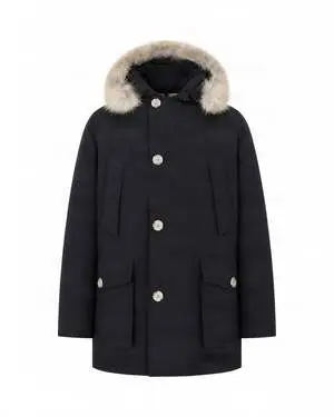 Woolrich Hooded Fur-trim Parka Coat - Black