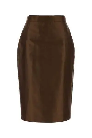 MM STUDIO Chocolate Cotton-blend Egoista Mini Skirt