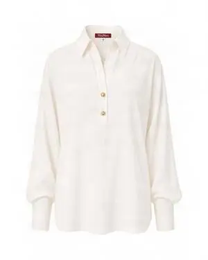 Max Mara Silk Button-front Shirt Blouse
