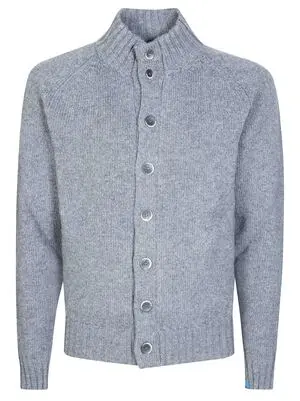 Altea Textured Knit Jacket Sweater With Button Detail