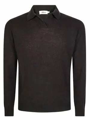 Altea Open-collar Cashmere-merino Polo Sweater - Marrone