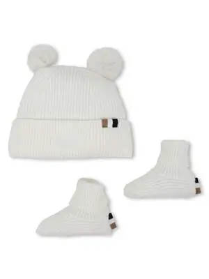 BOSS Mini Hat And Shoe Set - White