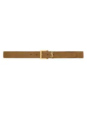 Saint Laurent Cassandre Belt With Square Buckle And Loop, 3 Cm
