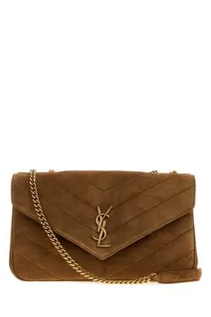 Saint Laurent Medium Loulou Suede Shoulder Handbag