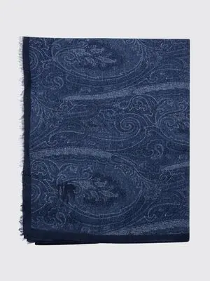 Etro Fringed Paisley Jacquard Cashmere Scarf - Blue