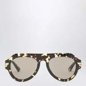 Bottega Veneta Aviator Sunglasses In Tortoiseshell Acetate