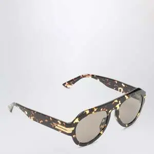 Bottega Veneta Aviator Sunglasses In Tortoiseshell Acetate