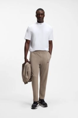 BOSS Relaxed-fit Mock-neck T-shirt In Stretch Cotton