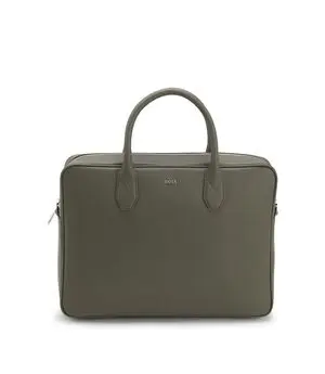 BOSS Grained Document Case With Logo Lettering - Light Green
