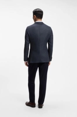 BOSS Slim-fit Jacket In Patterned Virgin Wool