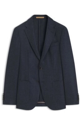 BOSS Slim-fit Jacket In Patterned Virgin Wool
