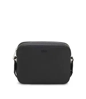 BOSS Grained-leather Crossbody Bag With Logo - Black