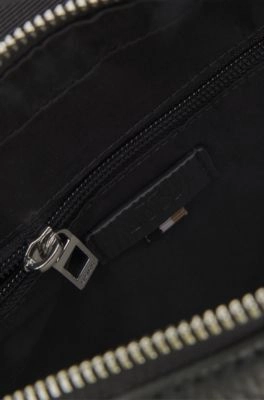 BOSS Grained-leather Crossbody Bag With Logo