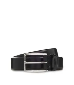 BOSS Leather Belt With Silver-tone Pin Buckle