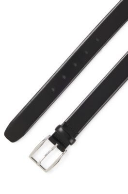 BOSS Leather Belt With Silver-tone Pin Buckle