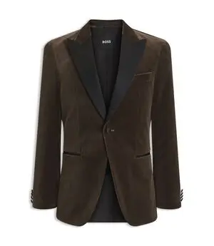 BOSS Slim-fit Tuxedo Jacket In Cotton Velvet