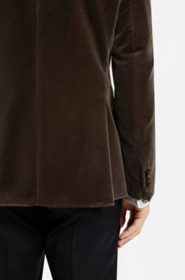 BOSS Slim-fit Tuxedo Jacket In Cotton Velvet