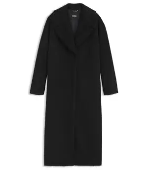 BOSS Cocoon Coat In Textured Wool Blend