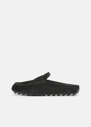 Vince Berkley Suede Driver Mules - Black