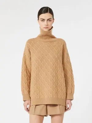 Max Mara Oversized Diamond Wool And Cashmere Sweater