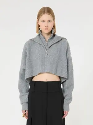 Max Mara Oversized Wool And Cashmere Cropped Sweater