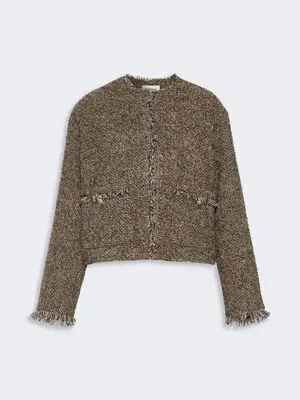 Max Mara Wool Blend Bouclé Boxy Jacket