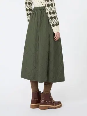Max Mara Technical Plain-weave Fabric Flared Skirt