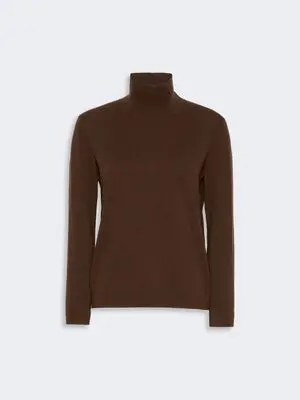 Max Mara Wool And Silk Knit Turtleneck - Brown