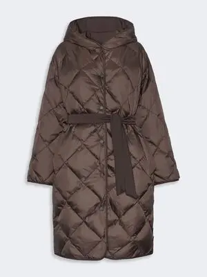 Max Mara Reversible Down Jacket In Technical Twill - Brown