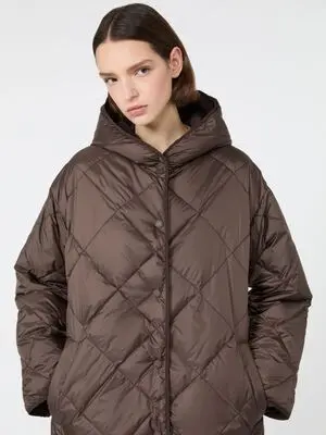 Max Mara Reversible Down Jacket In Technical Twill