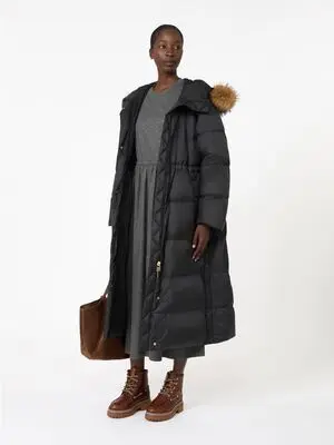 Max Mara Long Reversible Down Jacket In Water-repellent Plain-weave Fabric