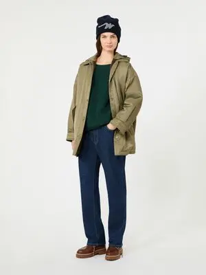 Max Mara Reversible Down Jacket In Water-repellent Twill