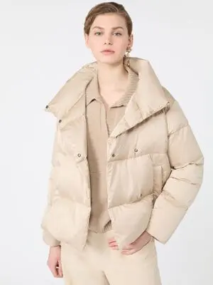 Max Mara Short Down Jacket In Technical Satin