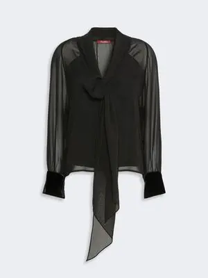 Max Mara Silk Georgette Blouse - Black