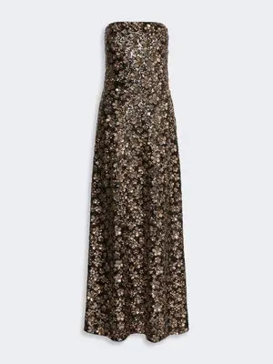 Max Mara Embroidered And Sequinned Tulle Bustier Dress