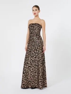 Max Mara Embroidered And Sequinned Tulle Bustier Dress
