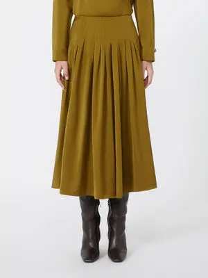 Max Mara Cotton-blend Satin Flared Skirt