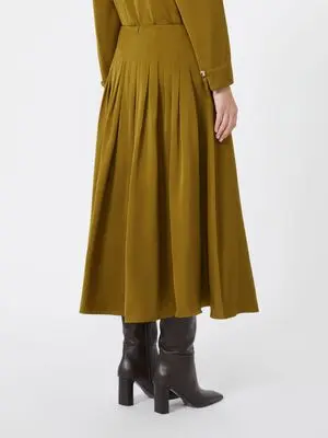 Max Mara Cotton-blend Satin Flared Skirt