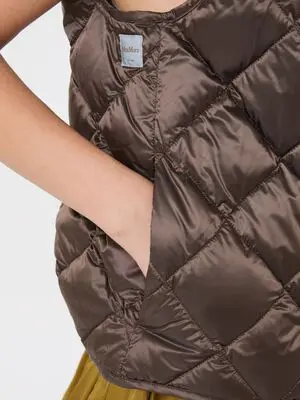 Max Mara Diamond-patterned Water-repellent Canvas Padded Gilet