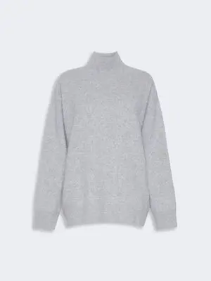 Max Mara Brushed Wool Polo-neck Sweater - Medium Grey