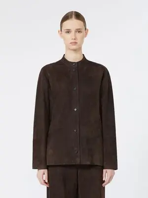 Max Mara Suede Mandarin-neck Jacket