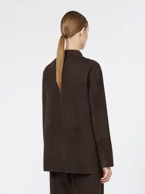 Max Mara Suede Mandarin-neck Jacket