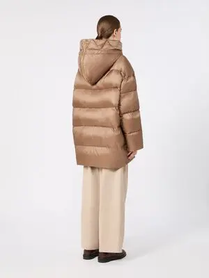 Max Mara Roomy Iridescent Plain-weave Fabric Puffer Jacket