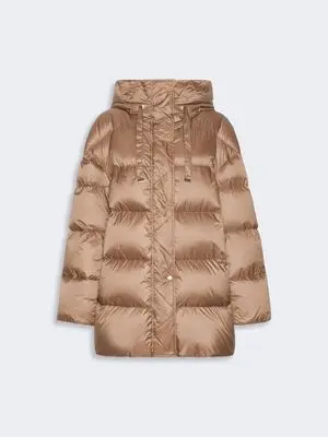 Max Mara Roomy Iridescent Plain-weave Fabric Puffer Jacket