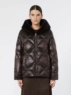 Max Mara Hooded Puffer Jacket In Water-repellent Plain-weave Fabric