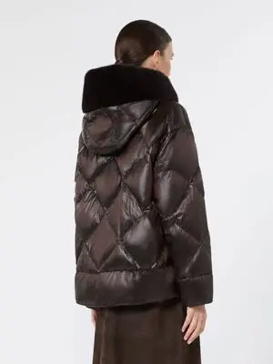 Max Mara Hooded Puffer Jacket In Water-repellent Plain-weave Fabric