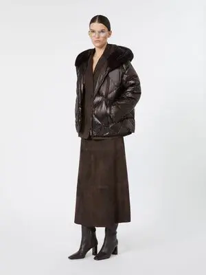 Max Mara Hooded Puffer Jacket In Water-repellent Plain-weave Fabric