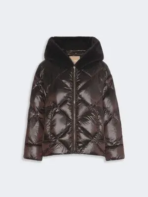 Max Mara Hooded Puffer Jacket In Water-repellent Plain-weave Fabric