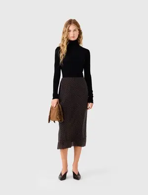 Maje Fitted Ribbed High-neck Sweater - Black
