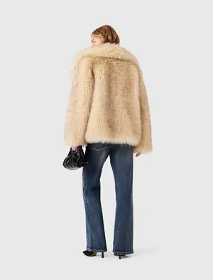 Maje Oversized Faux Fur Coat